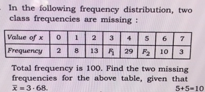 Solved In the following frequency distribution, two class | Chegg.com