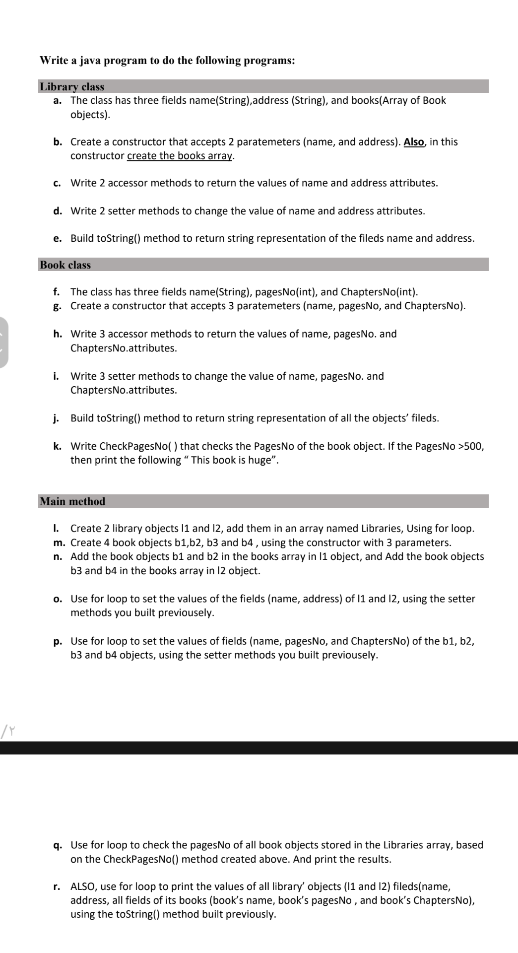 Solved Write A Java Program To Do The Following Programs Chegg