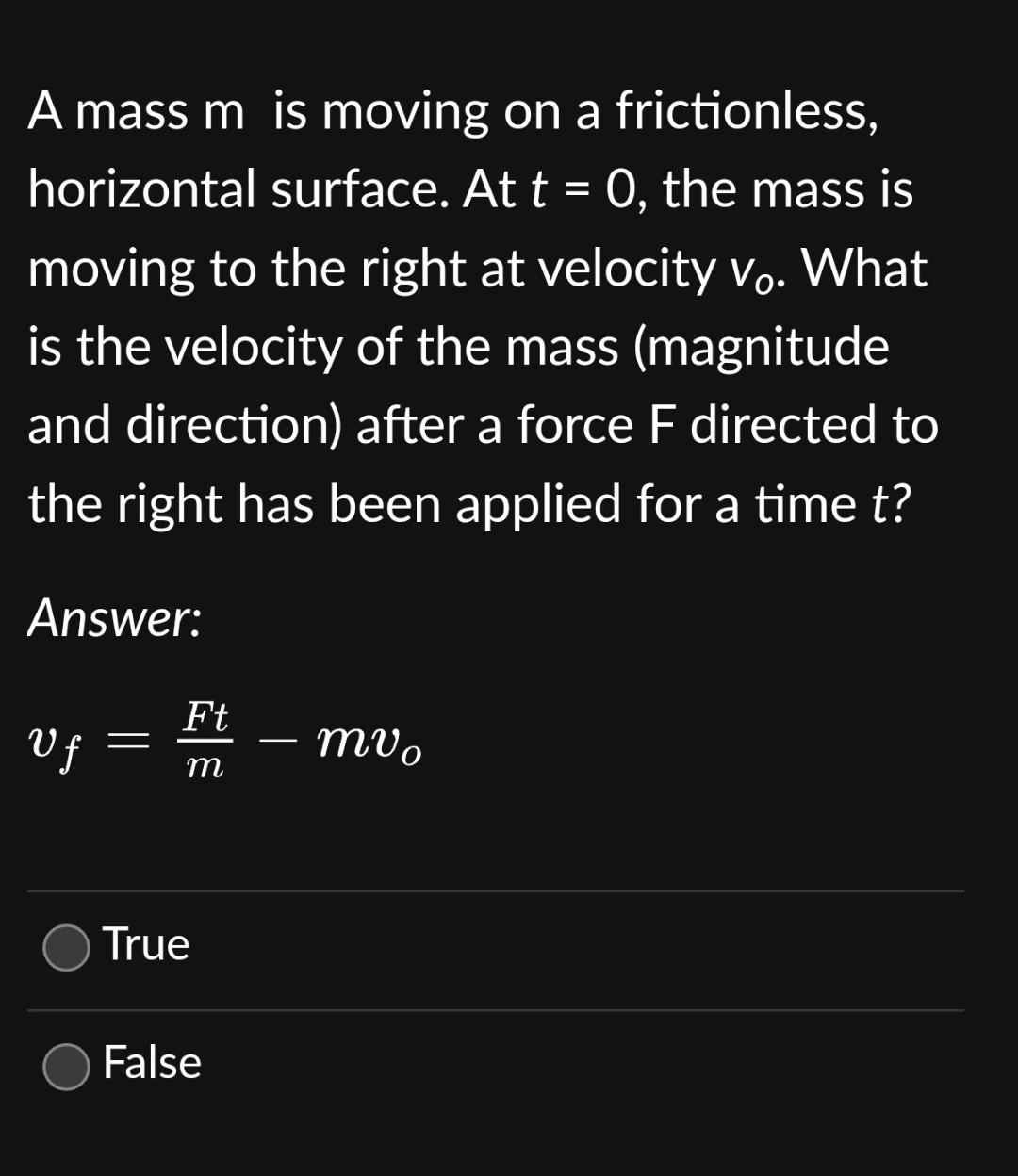 Solved A mass m is moving on a frictionless, horizontal | Chegg.com