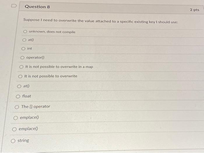 Solved Suppose I need to overwrite the value attached to a | Chegg.com