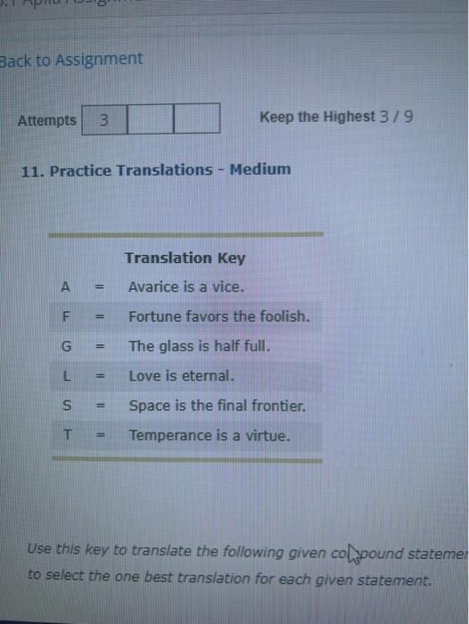 Back to Assignment Attempts Keep the Highest 3/9 11. | Chegg.com