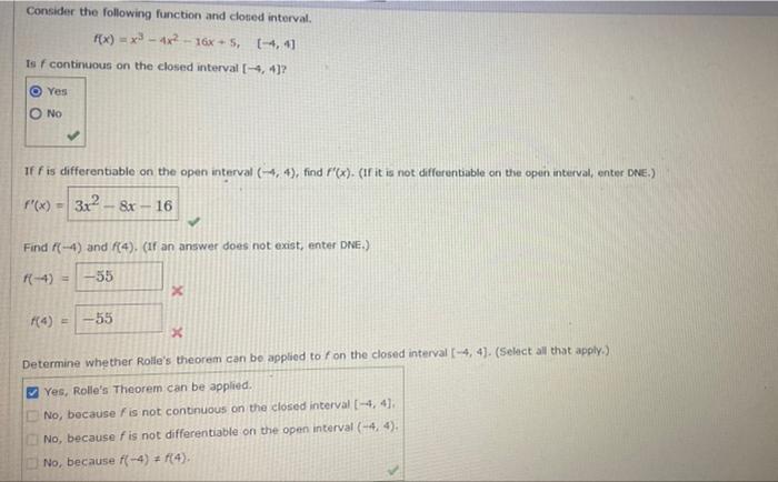 Solved Consider the following function and clotied interval. | Chegg.com