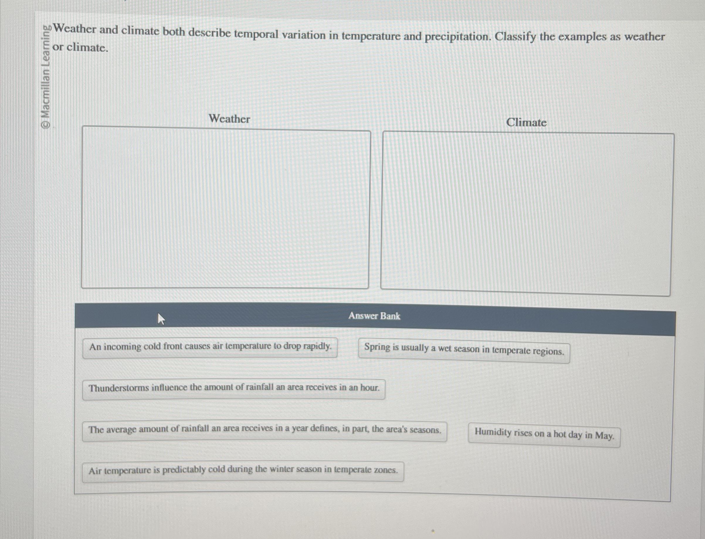 Solved and climate both describe temporal variation in | Chegg.com