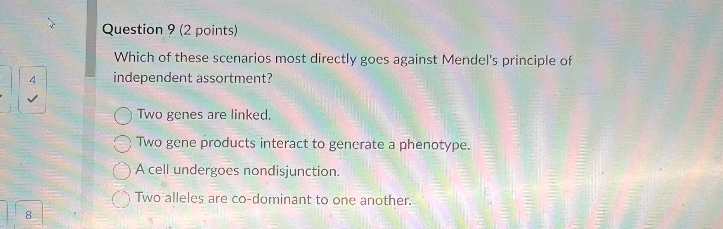 Solved Question 9 (2 ﻿points)Which of these scenarios most | Chegg.com