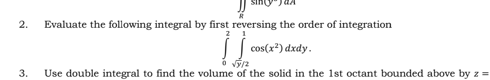 Solved Evaluate the following integral by first reversing | Chegg.com