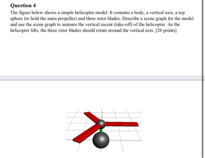 Question 4 The figure below shows a simple helicopter | Chegg.com