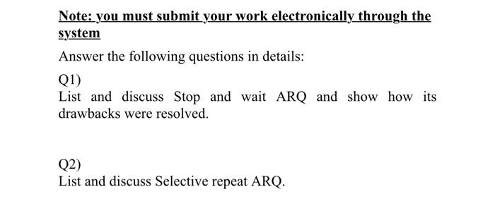 Solved Note: you must submit your work electronically | Chegg.com