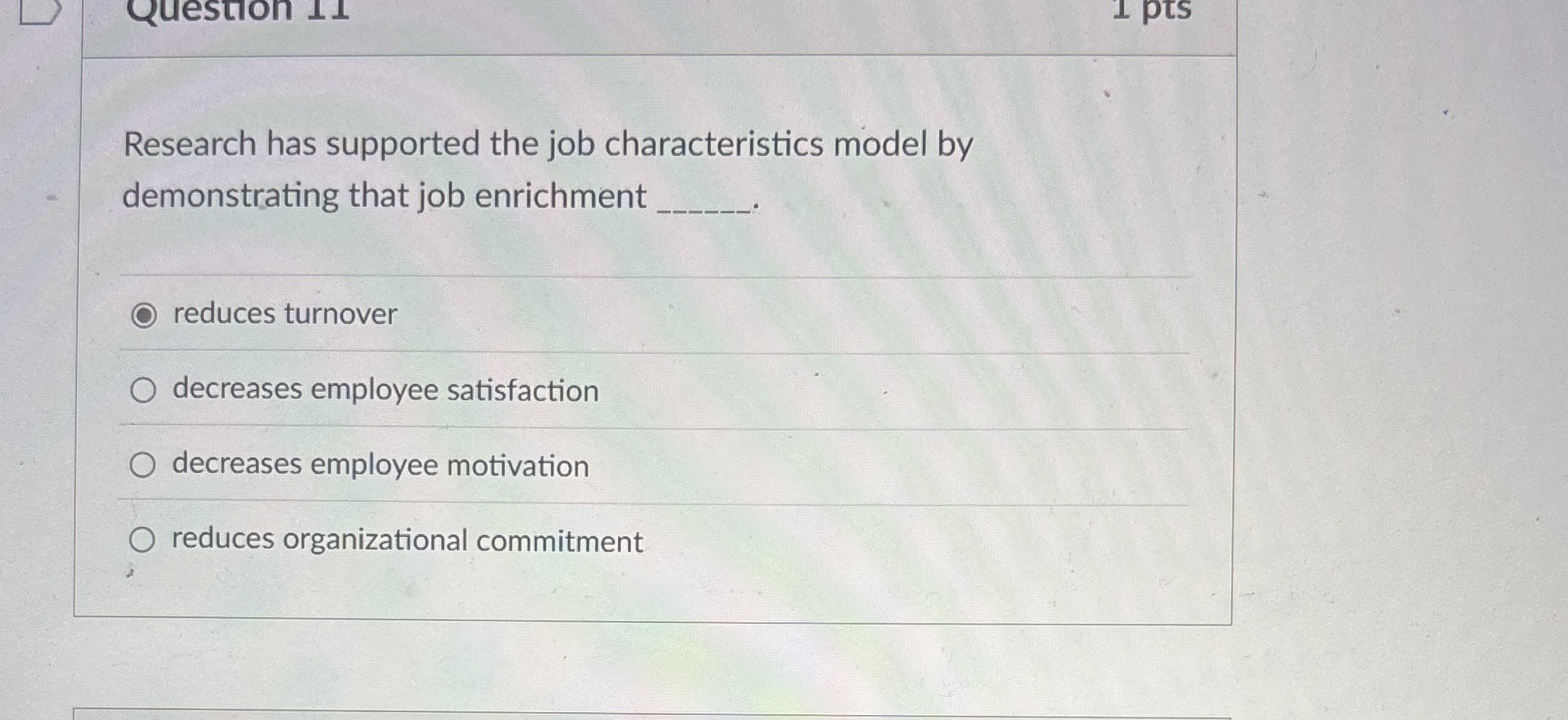 Solved Research has supported the job characteristics model | Chegg.com