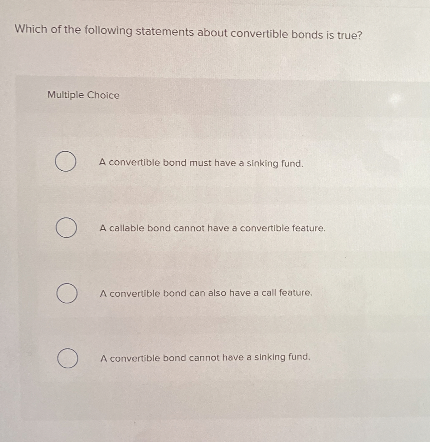 Solved Which of the following statements about convertible | Chegg.com