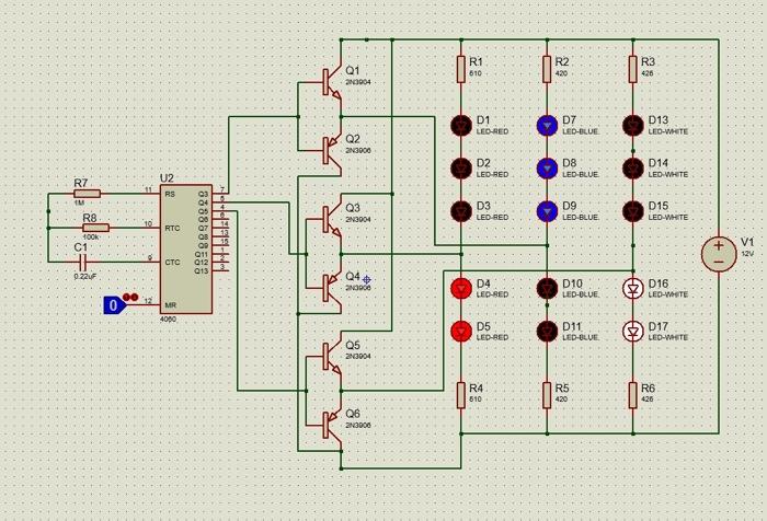Solve for the KVL and KCL for each LED color in this | Chegg.com