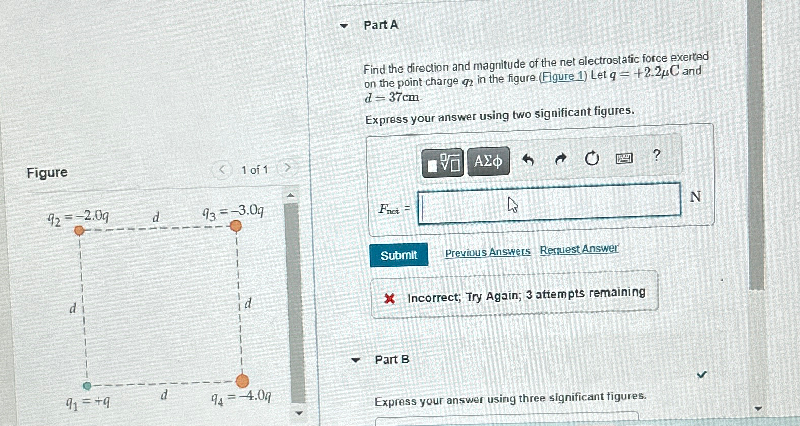 Solved Part AFind the direction and magnitude of the net | Chegg.com Solved Part AFind the direction and magnitude of the net | Chegg.com