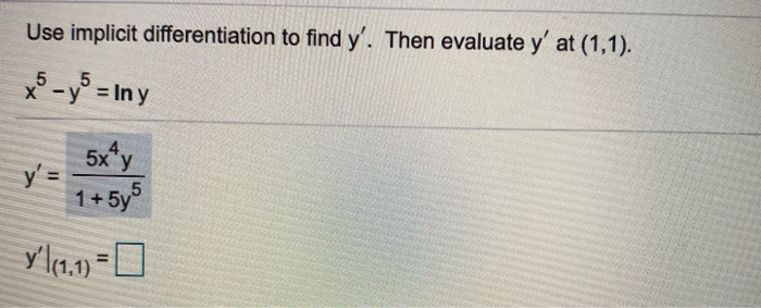 Solved Use implicit differentiation to find y'. Then | Chegg.com