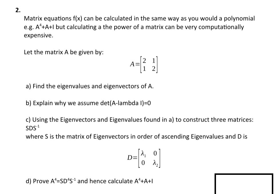 Solved Matrix equations f(x) ﻿can be calculated in the same | Chegg.com