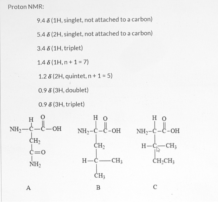 Solved Proton NMR: 3.8 8 (1H, hextet) 1.7 8(1H, singlet, not | Chegg.com