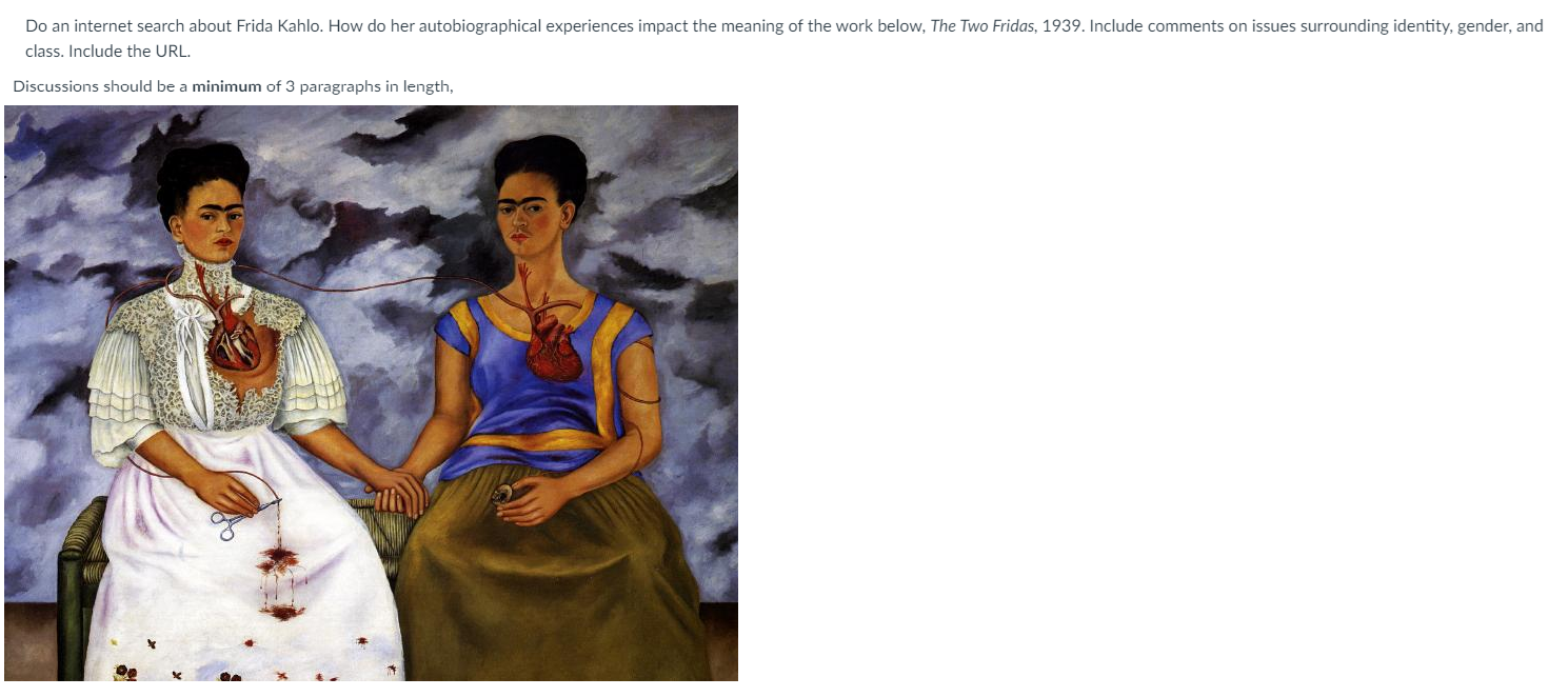 Solved Do an internet search about Frida Kahlo. How do her | Chegg.com