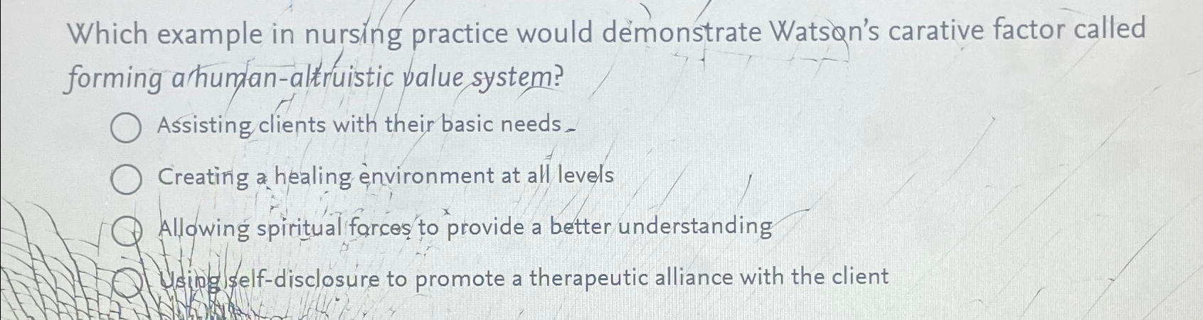 Solved Which example in nursing practice would demonstrate | Chegg.com
