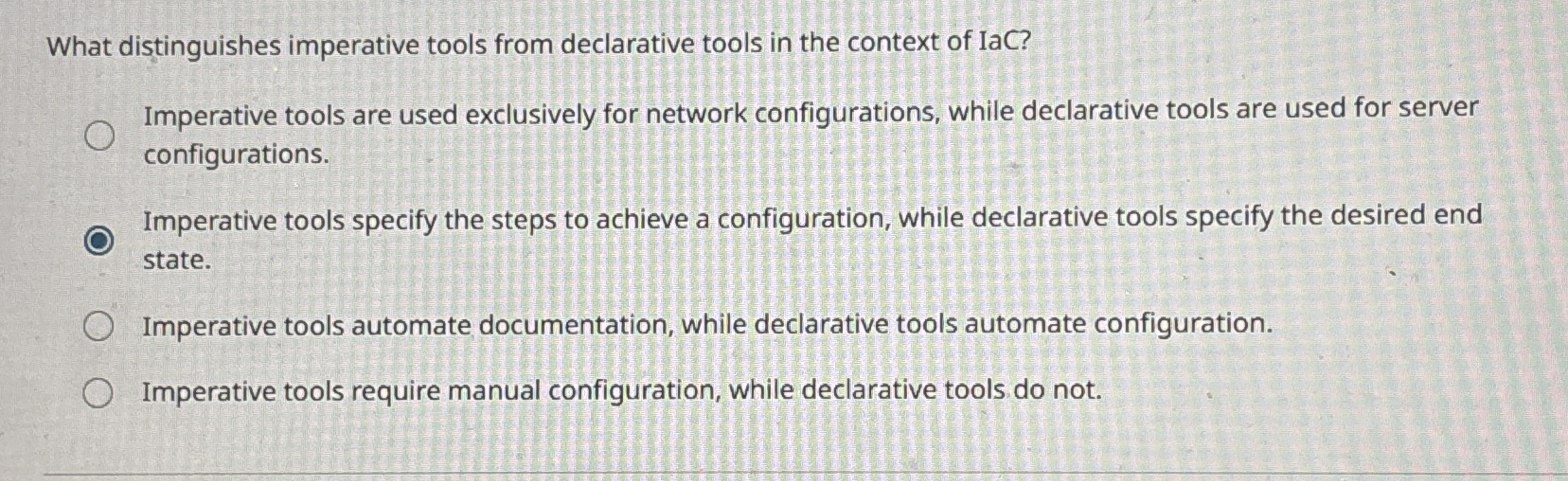 Solved What distinguishes imperative tools from declarative | Chegg.com
