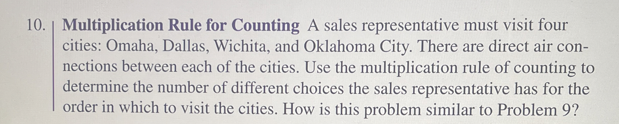 Solved Multiplication Rule for Counting A sales | Chegg.com