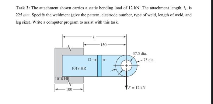 Solved Task 2: The attachment shown carries a static bending | Chegg.com