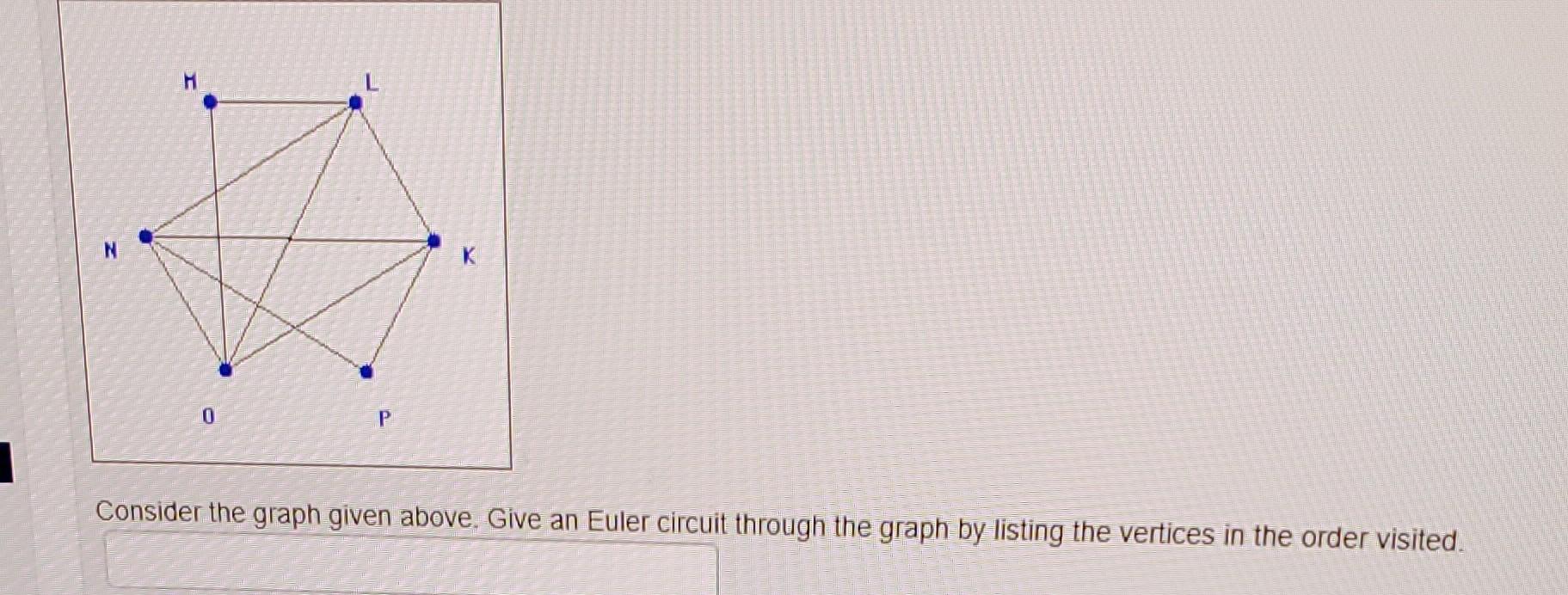 Solved Consider the graph given above. Give an Euler circuit | Chegg.com