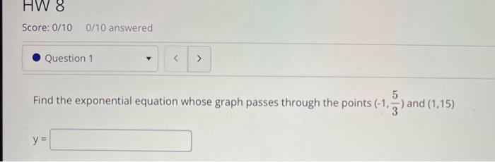 Solved Find the exponential equation whose graph passes | Chegg.com