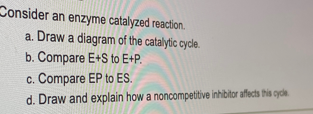 Solved Consider an enzyme catalyzed reaction.a. ﻿Draw a | Chegg.com