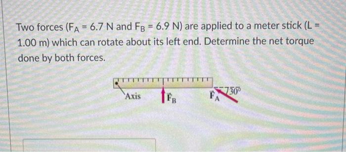 Solved Two forces (FA=6.7 N and FB=6.9 N) are applied to a | Chegg.com