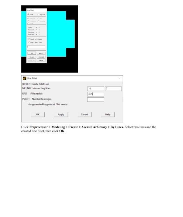 Click Preprocessor > Modeling > Create > Areas > | Chegg.com