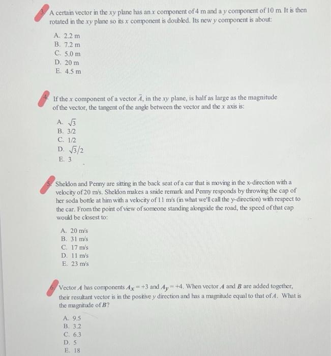 Solved A certain vector in the xy plane has an x component | Chegg.com