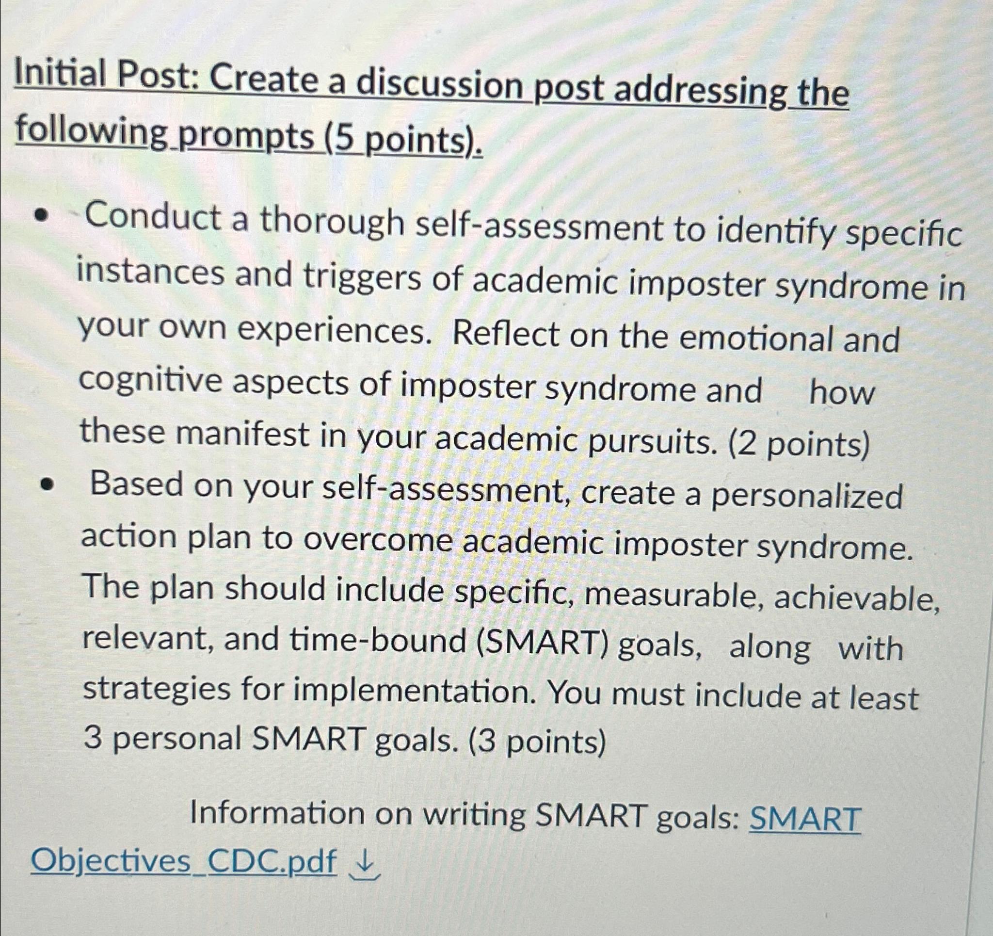 Solved Initial Post: Create a discussion post addressing the | Chegg.com