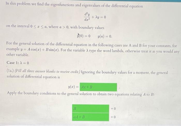 Solved In this problem we find the eigenfunctions and | Chegg.com
