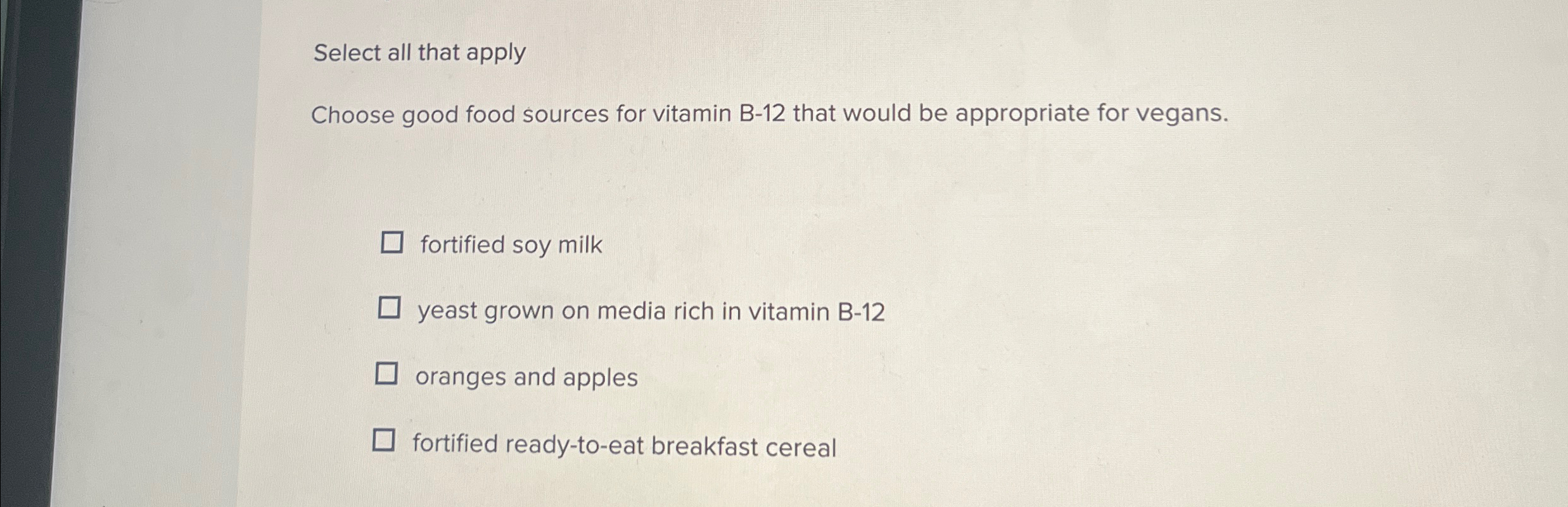 Solved Select all that applyChoose good food sources for | Chegg.com