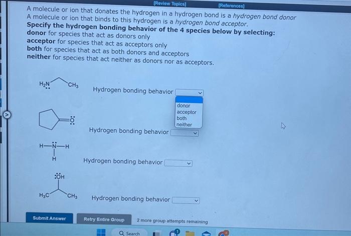 Solved A molecule or ion that donates the hydrogen in a | Chegg.com