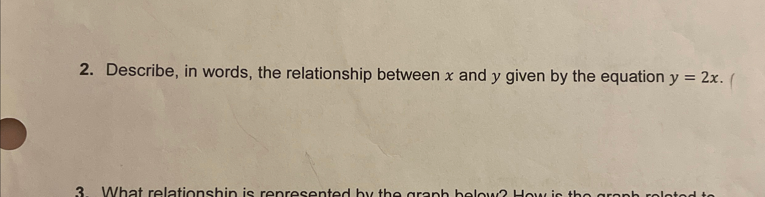 Solved Describe, in words, the relationship between x ﻿and y | Chegg.com