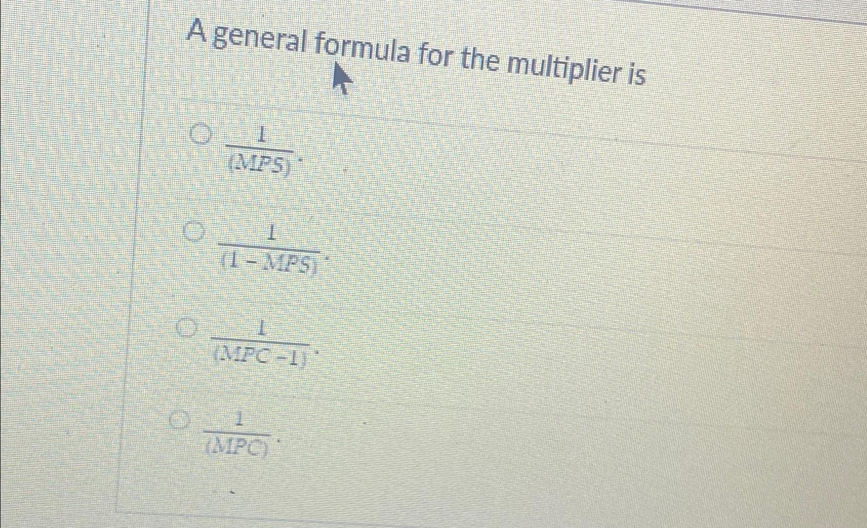 Solved A general formula for the multiplier | Chegg.com