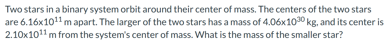 Solved Two stars in ﻿a binary system orbit around their | Chegg.com