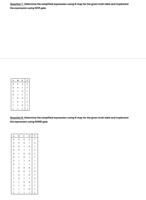 Solved Question 7: Determine the simplified expression using | Chegg.com