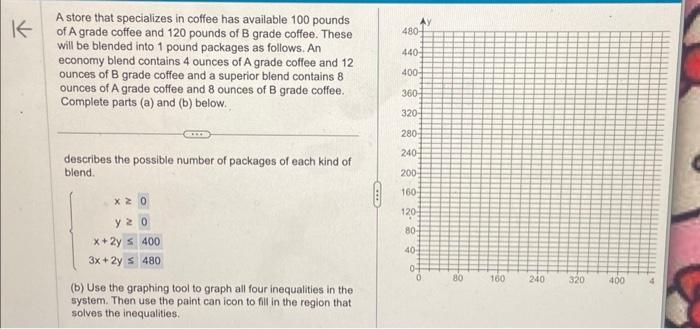 Solved A store that specializes in coffee has available 100 | Chegg.com