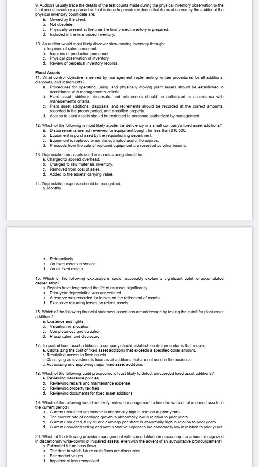 Solved Chapter 15 ﻿Inventory and Fixed AssetsInventory1. | Chegg.com