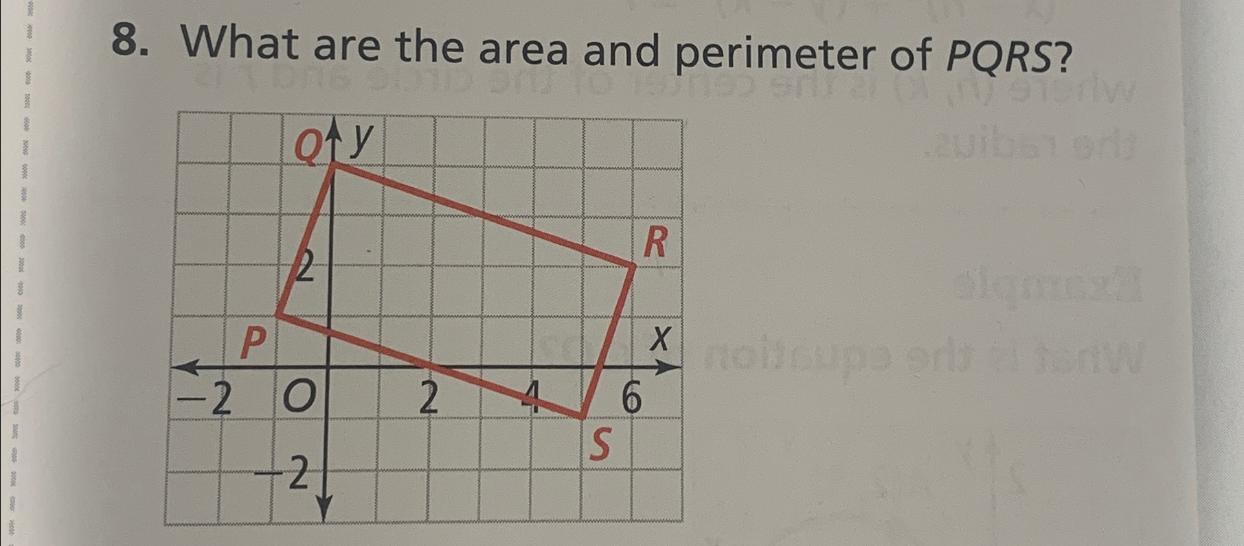 Solved What are the area and perimeter of PQRS? ﻿Useing the | Chegg.com