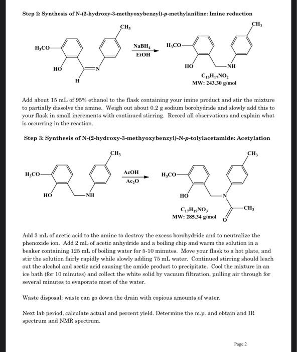 Solved Lab 10 - Reductive Amination References: K.M. | Chegg.com