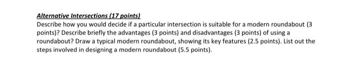 Solved Alternative Intersections (17 points) Describe how | Chegg.com
