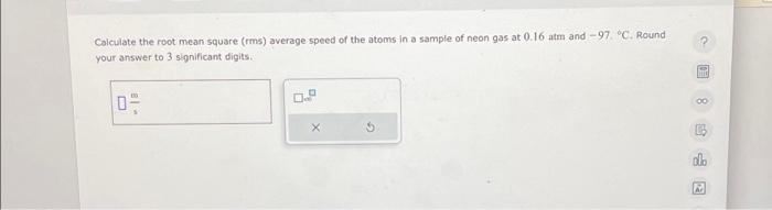 Solved Calculate the root mean square (rms) average speed of | Chegg.com