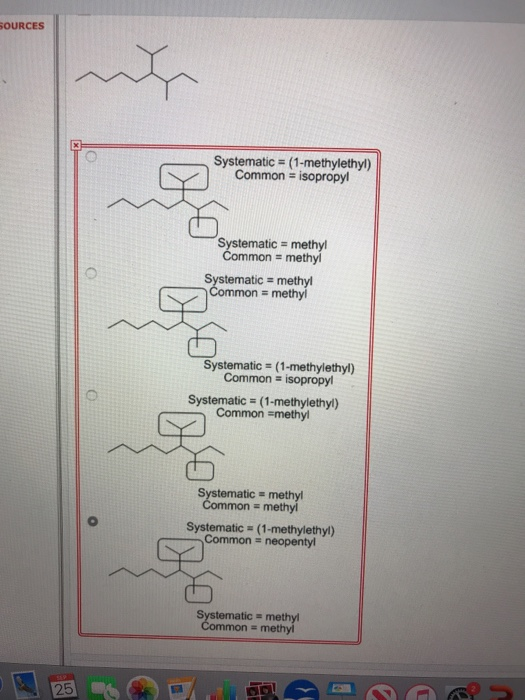 Solved SOURCES Systematic = (1-methylethyl) Common = | Chegg.com