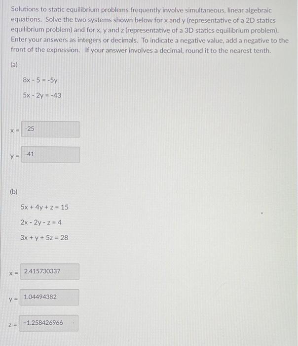 Solved Solutions to static equilibrium problems frequently | Chegg.com