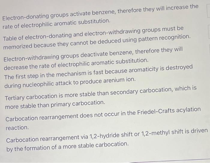 Solved Electron-donating groups activate benzene, therefore | Chegg.com