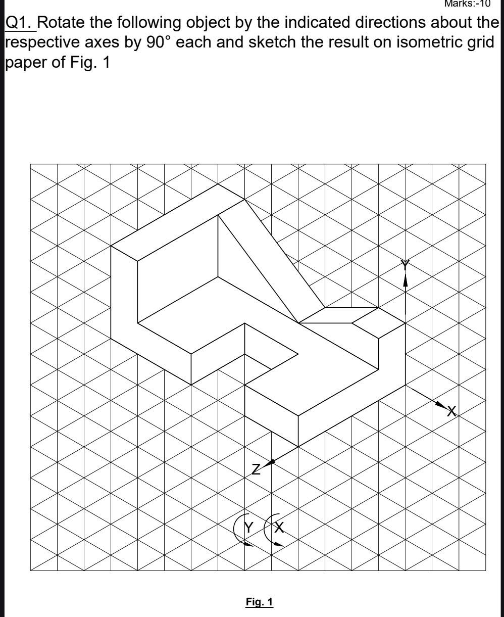 Solved Q1. ﻿Rotate the following object by the indicated | Chegg.com