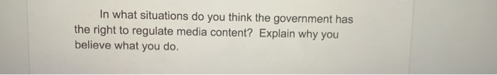 In what situations do you think the government has | Chegg.com