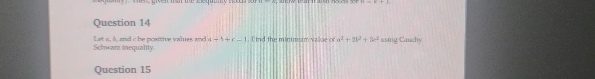 Solved Let a,b, and c be positive values and a+b+c=1. Find | Chegg.com