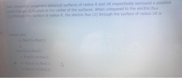 Solved Two concentric imaginary spherical surfaces of radius | Chegg.com